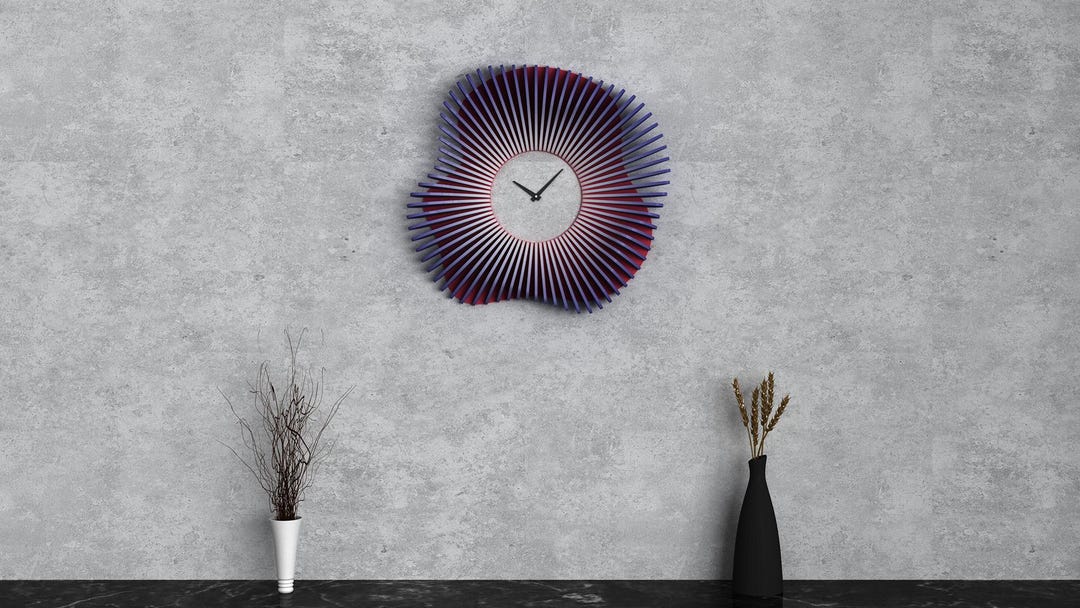 Parametric Wavy Wooden Wall Decor 64 / Clock Design / Digital Files for ...