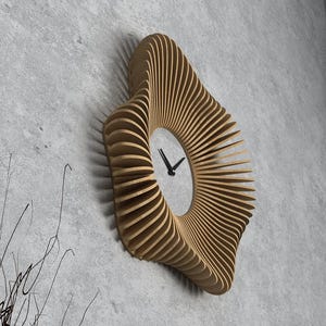 Parametric Wavy Wooden Wall Decor 64 / Clock Design / Digital Files for ...