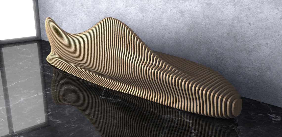 Parametric Wavy Wooden Furniture 33 Bench Design / CNC Files - Etsy