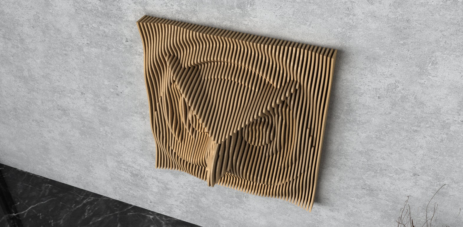 Parametric Wavy Wooden Wall Decor 51 / Owl in Waves / CNC Files for ...