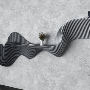Parametric Wavy Wooden Wall Decor 52 / Shelf Design / Digital Files for ...