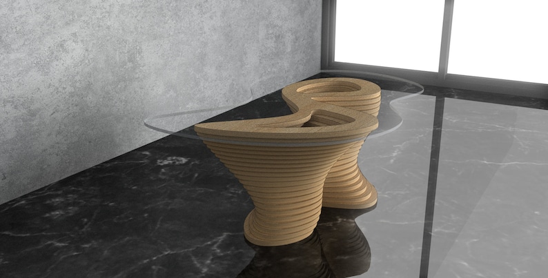 Parametric Wavy Wooden Furniture 44 - Coffee Table Design / CNC Files ...