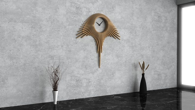 Parametric Wavy Wooden Wall Decor 65 / Clock Design / Digital Files for ...