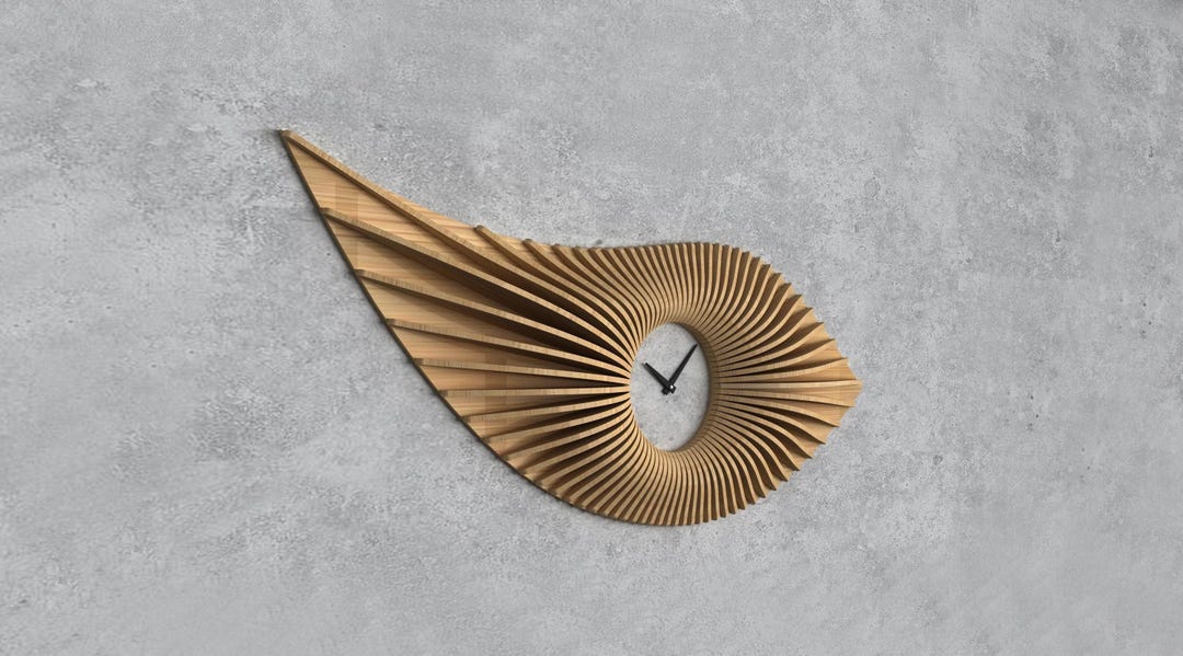 Parametric Wavy Wooden Wall Decor 63 / Clock Design / Digital Files for ...