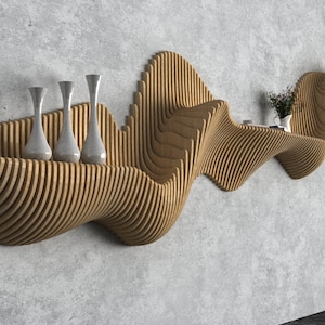 Parametric Wavy Wooden Wall Decor 52 / Shelf Design / Digital Files for ...