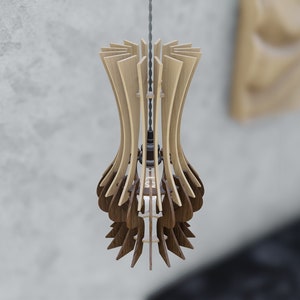 Parametric Wavy Wooden Lighting 01 - Chandelier Model / CNC Files for ...