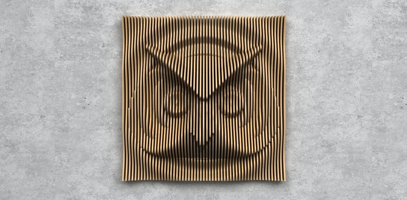 Parametric Wavy Wooden Wall Decor 51 / Owl in Waves / CNC Files for ...
