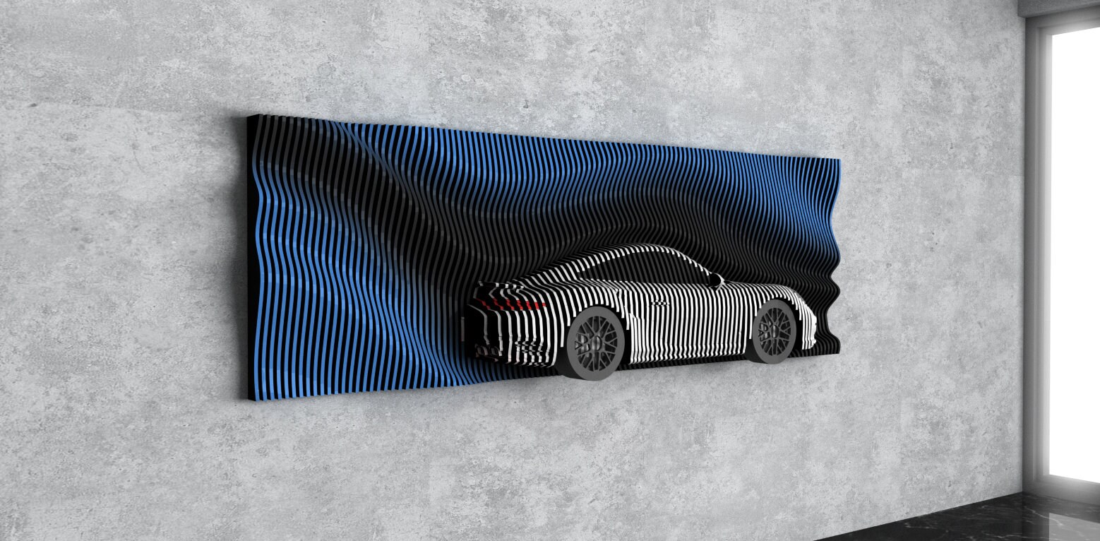 Parametric Wavy Wooden Wall Decor 58 / Car Model Wall Decor Design ...
