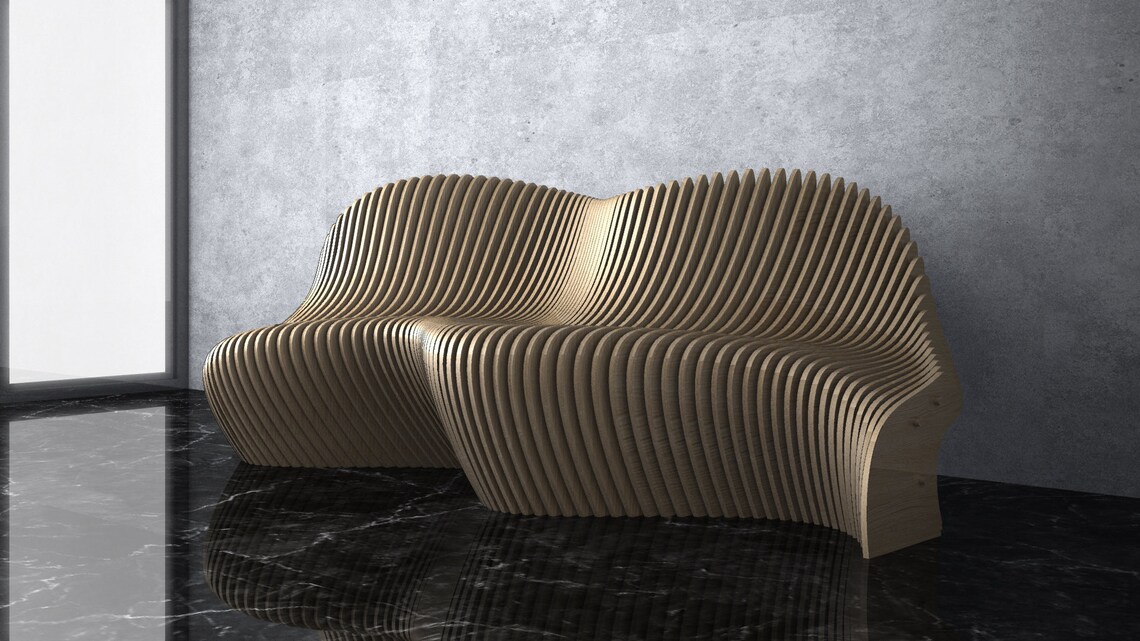 Parametric Wavy Wooden Furniture 19 Sofa Design / CNC Files - Etsy