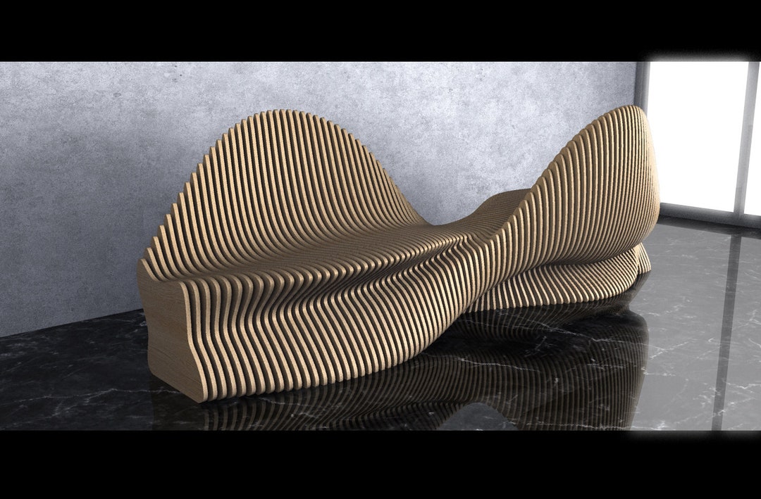 Parametric Wavy Wooden Furniture 32 - Bench Design - Etsy