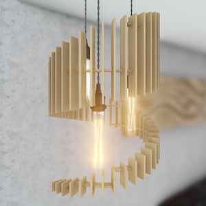 Parametric Wavy Wooden Lighting 02 - Chandelier Model / CNC Files for ...