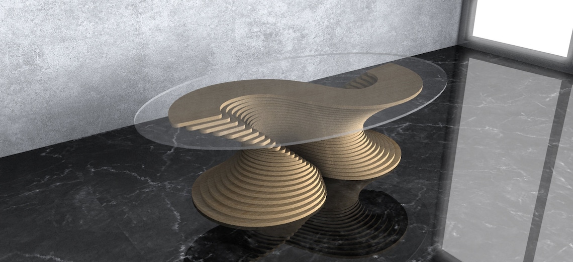 Parametric Wavy Wooden Furniture 38 Coffee Table / CNC Files - Etsy