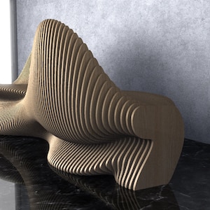 Parametric Wavy Wooden Furniture 32 - Bench Design - Etsy