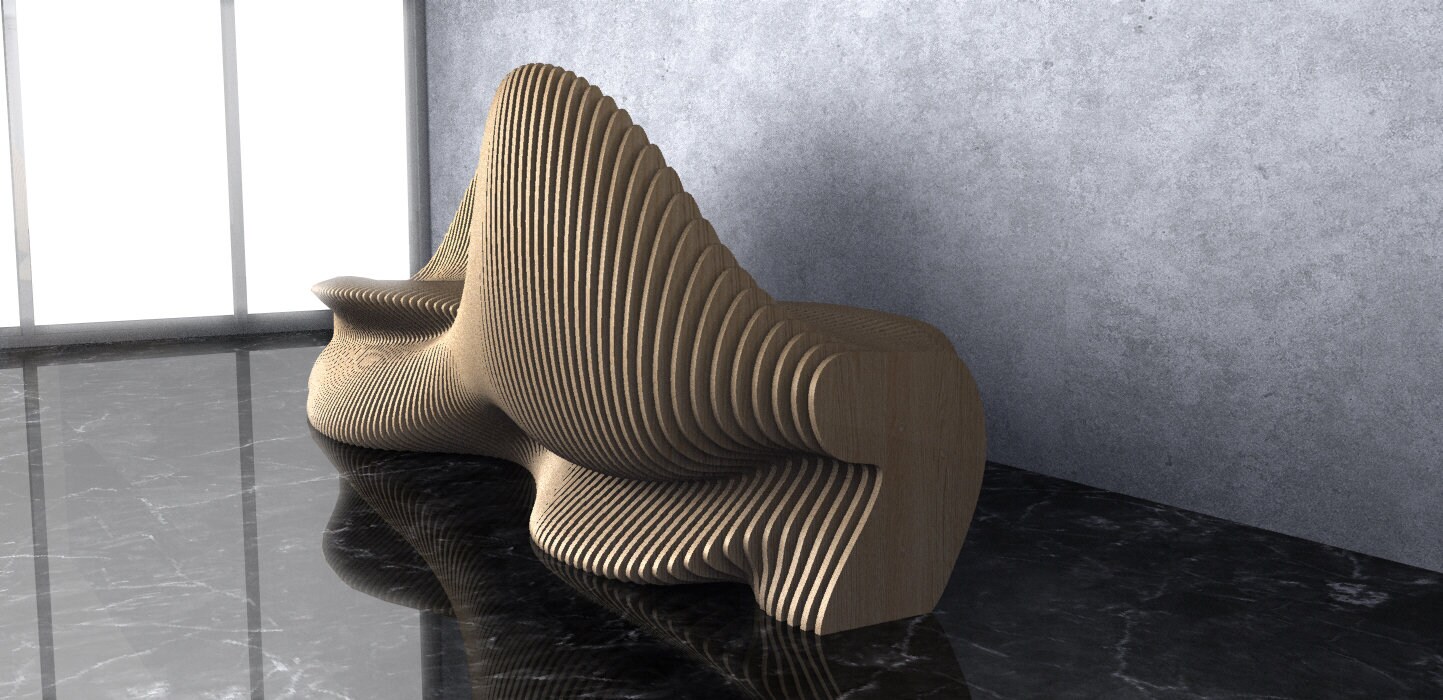 Parametric Wavy Wooden Furniture 32 Bench Design - Etsy