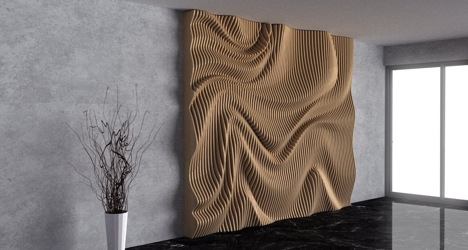 Parametric Wavy Wooden Wall Decor 41 / CNC Files for Cutting - Etsy