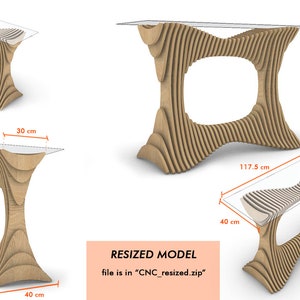Parametric Wavy Wooden Furniture 18 - Table Design / CNC Files for ...