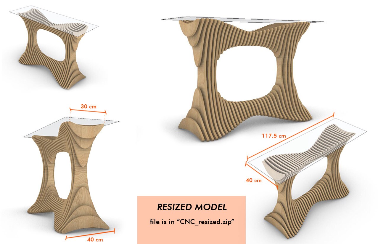 Parametric Wavy Wooden Furniture 18 - Table Design / CNC Files for ...