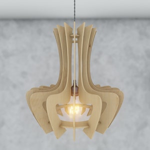 Parametric Wavy Wooden Lighting 03 - Chandelier Model / CNC Files for ...