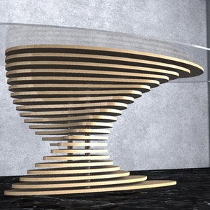 Parametric Wavy Wooden Furniture 35 - Dinner Table Design / CNC Files ...