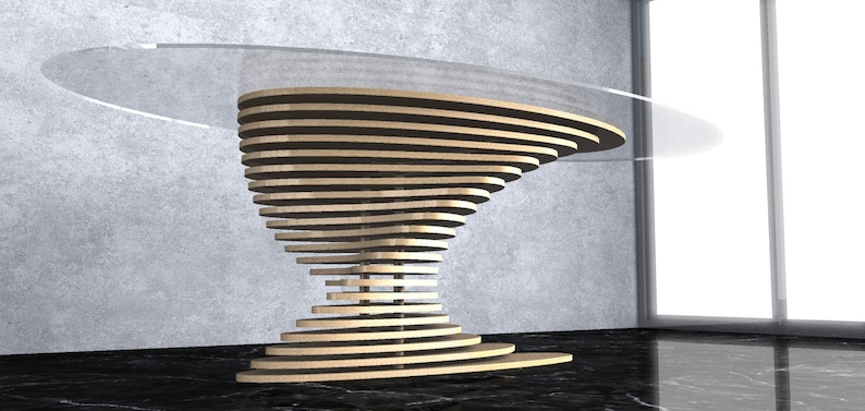 Parametric Wavy Wooden Furniture 35 Dinner Table Design / - Etsy