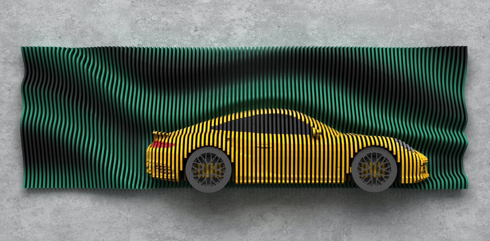 Parametric Wavy Wooden Wall Decor 58 / Car Model Wall Decor Design ...