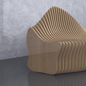 Parametric Wavy Wooden Furniture 05 - Twisted Bench Design / CNC Files ...