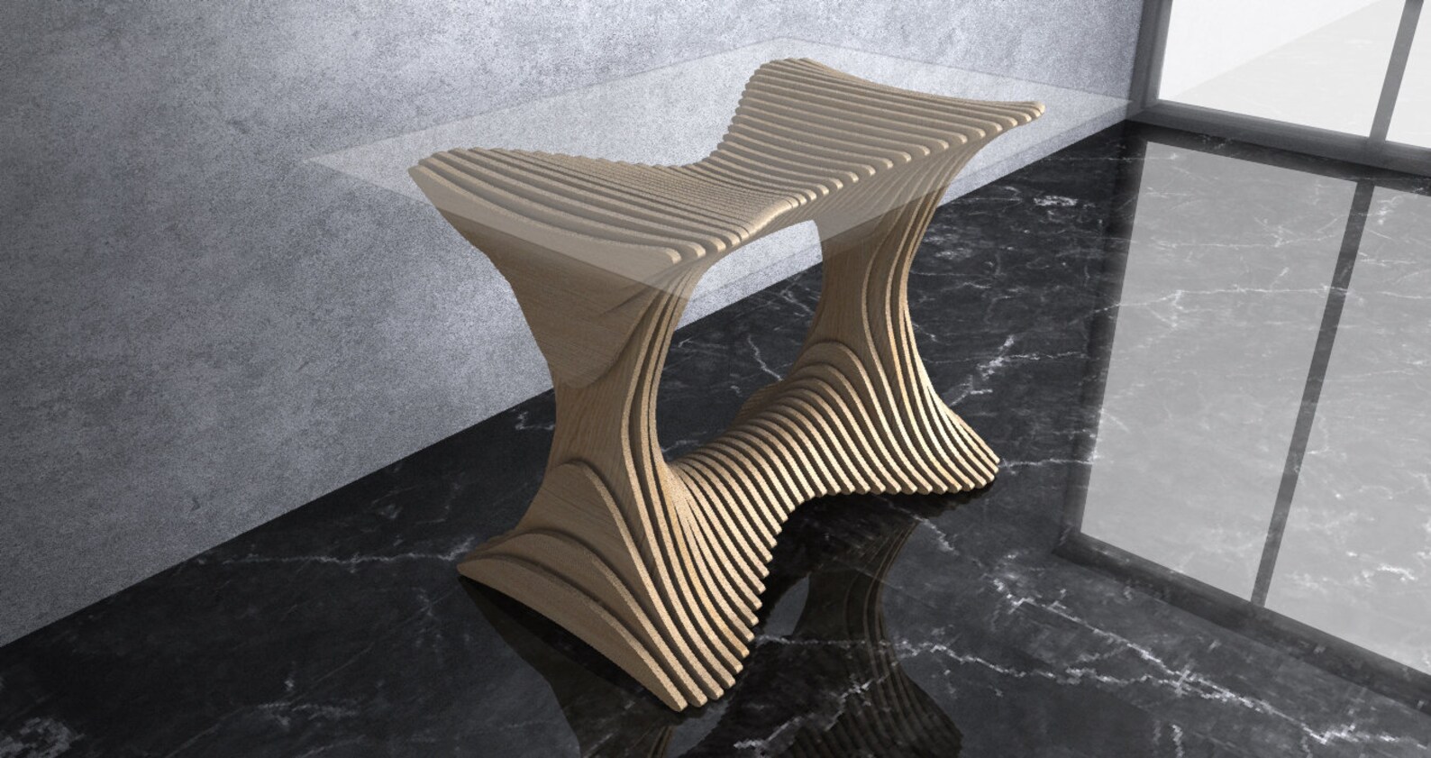 Parametric Wavy Wooden Furniture 18 - Table Design / CNC Files for ...