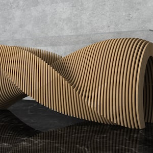 Parametric Wavy Wooden Furniture 46 - Dinner Table - / CNC Files for ...
