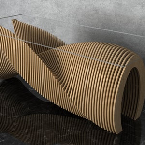 Parametric Wavy Wooden Furniture 46 - Dinner Table - / CNC Files for ...