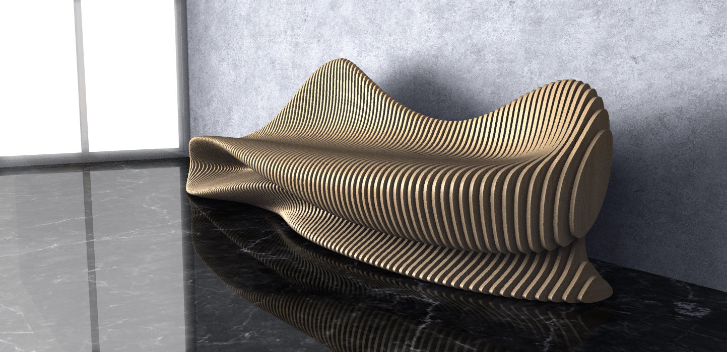 Parametric Wavy Wooden Furniture 33 Bench Design / CNC Files - Etsy