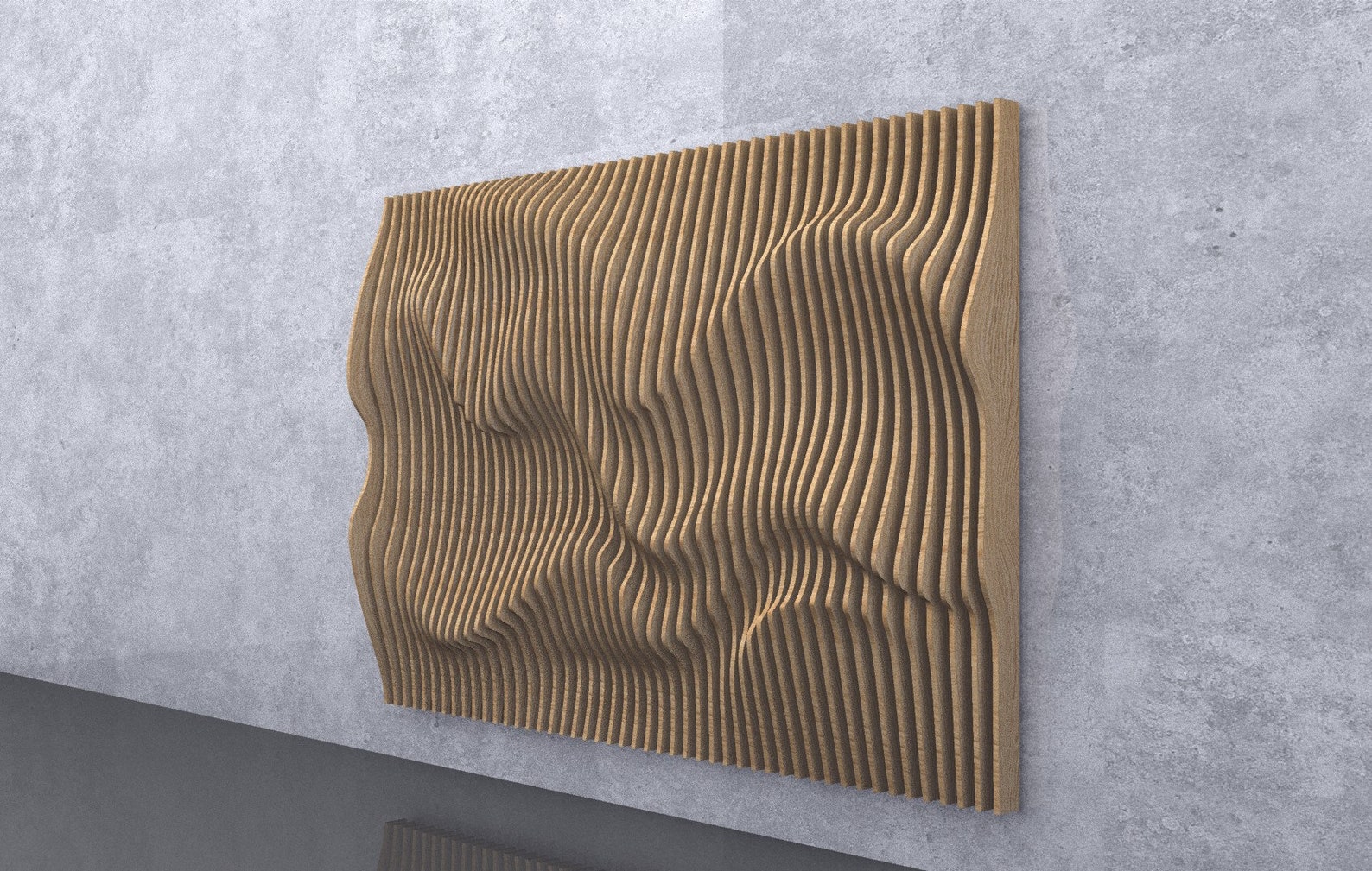 Parametric Wavy Wooden Wall Decor 02 / CNC Files for Cutting - Etsy