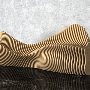 Parametric Wavy Wooden Furniture 47 - Bench Design / CNC Files for ...