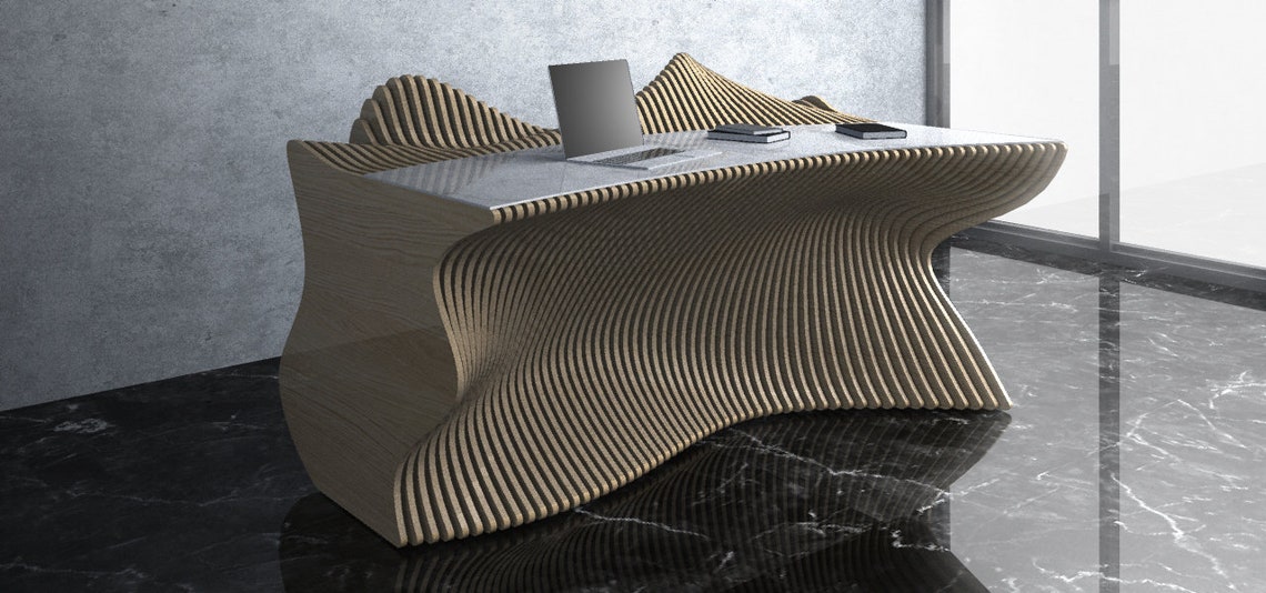 Parametric Wavy Wooden Furniture 21 Office Desk / CNC Files - Etsy