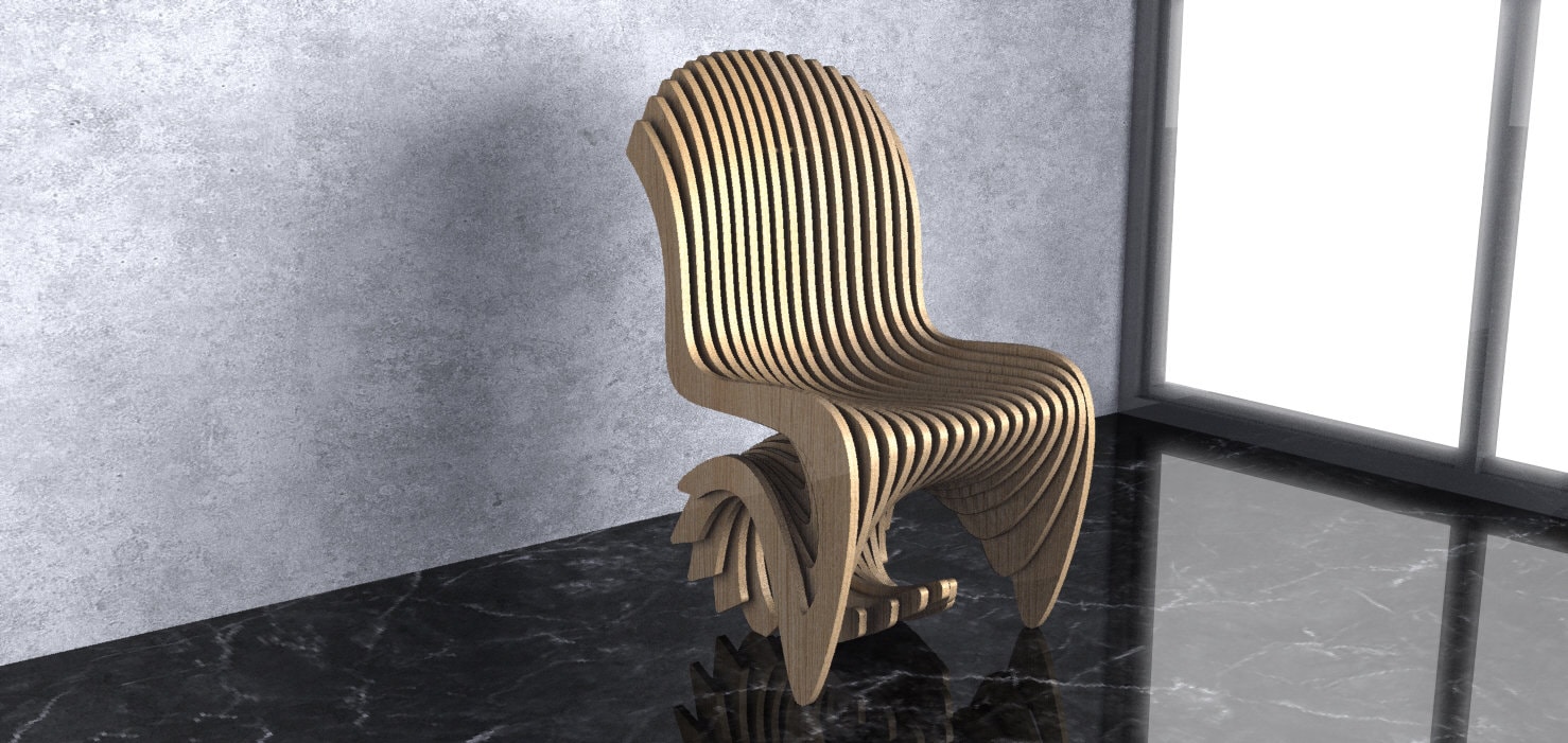 Parametric Wavy Wooden Furniture 36 Chair Design / CNC Files - Etsy