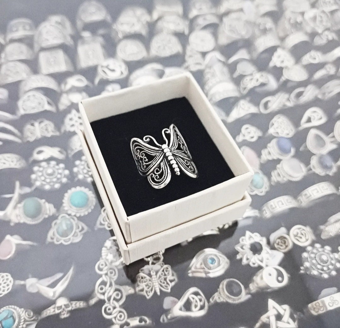 Butterfly Ring/ Sterling Silver Butterfly Ring - Etsy