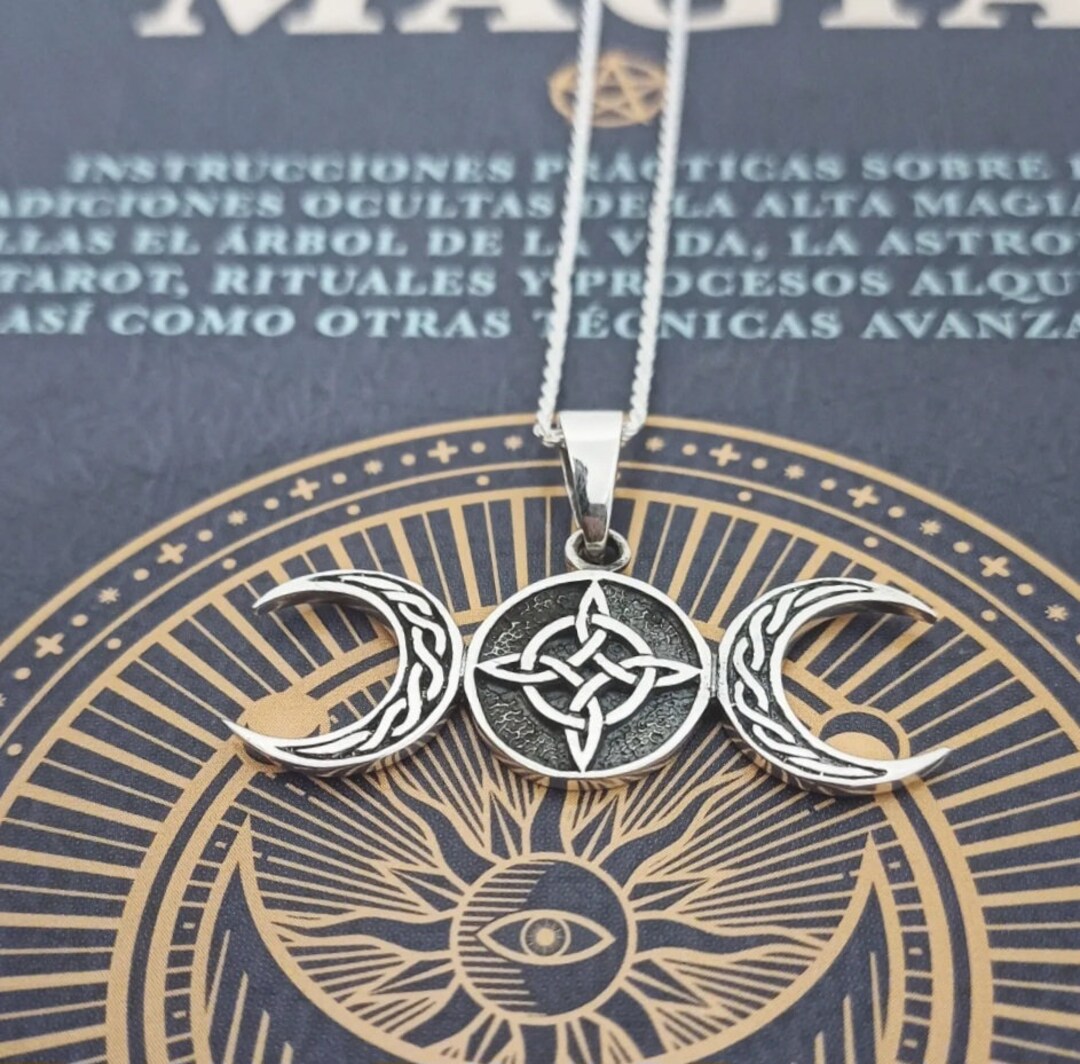 Triple Goddess and Witch's Knot Pendant - Etsy