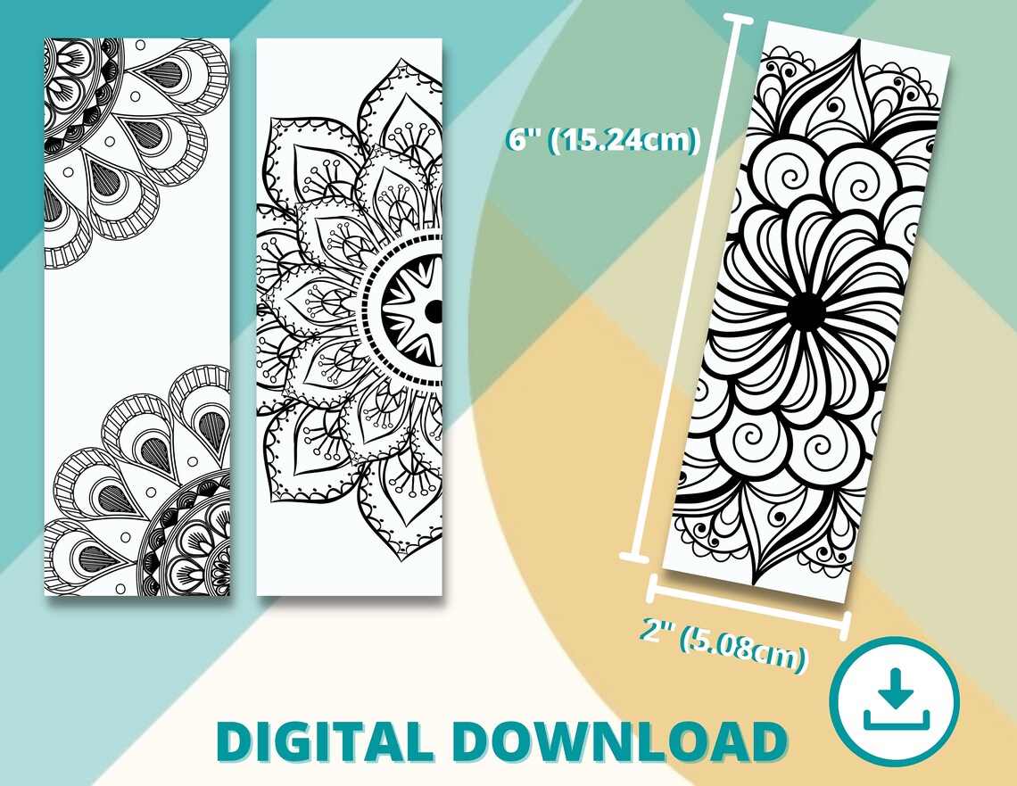 15 Printable Bookmark Template, Mandala Printable Bookmark Set, Mandala ...