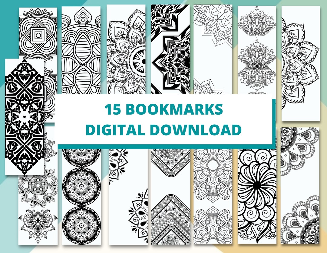 15 Printable Bookmark Template Mandala Printable Bookmark - Etsy
