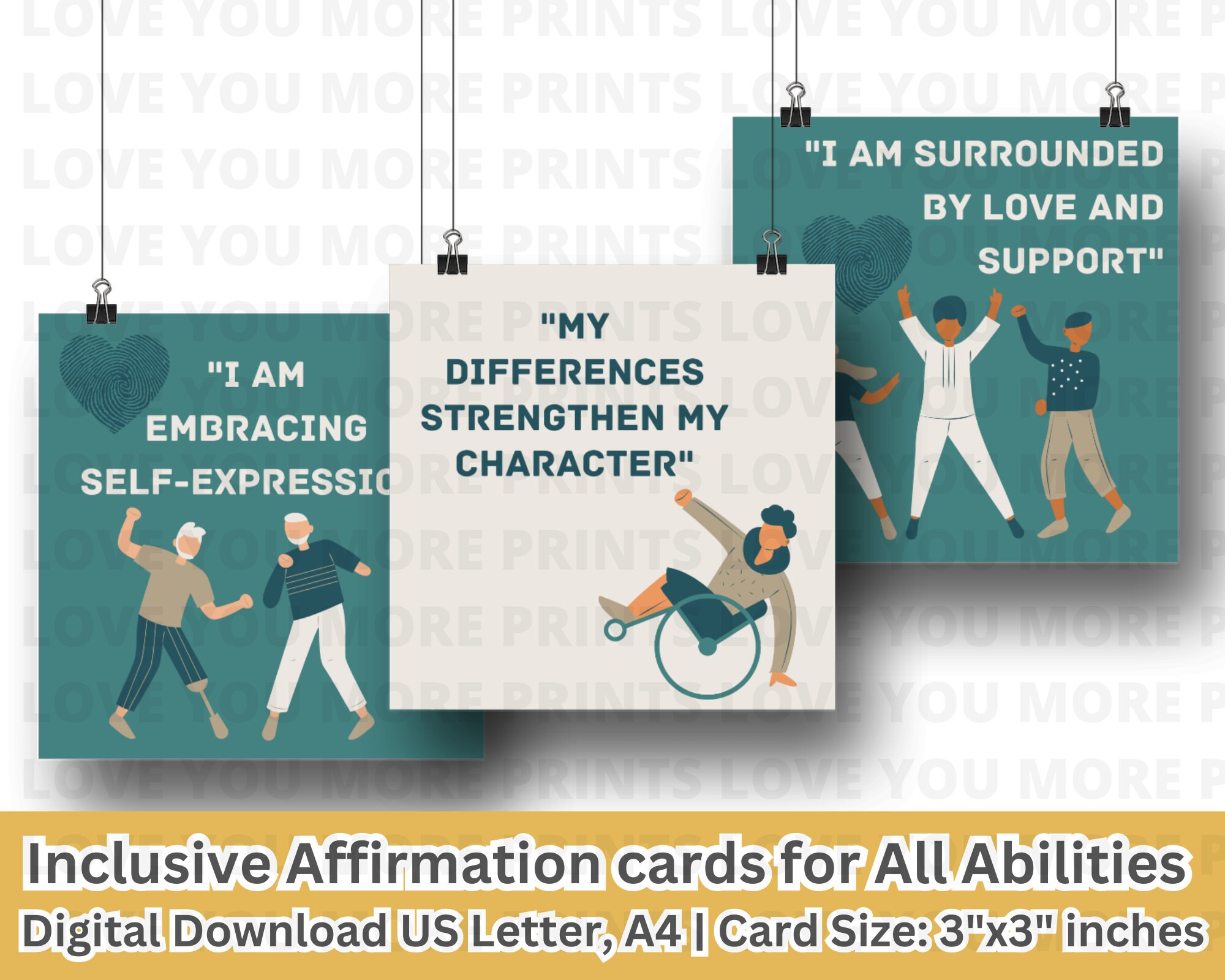 Positive Disability Affirmation Cards, Encouraging Notes of ...