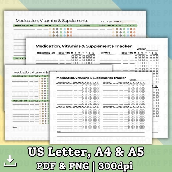 Medication List Template - Etsy