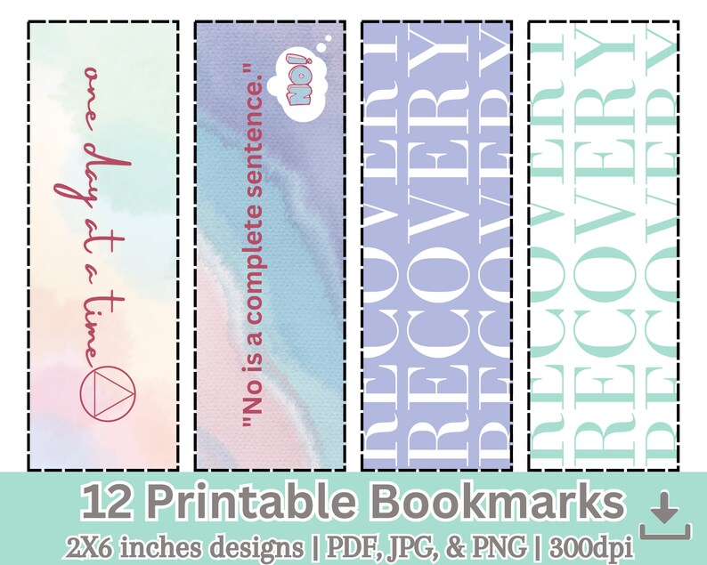 Sobriety Affirmation Bookmarks, Affirmations for Recovery, AA ...