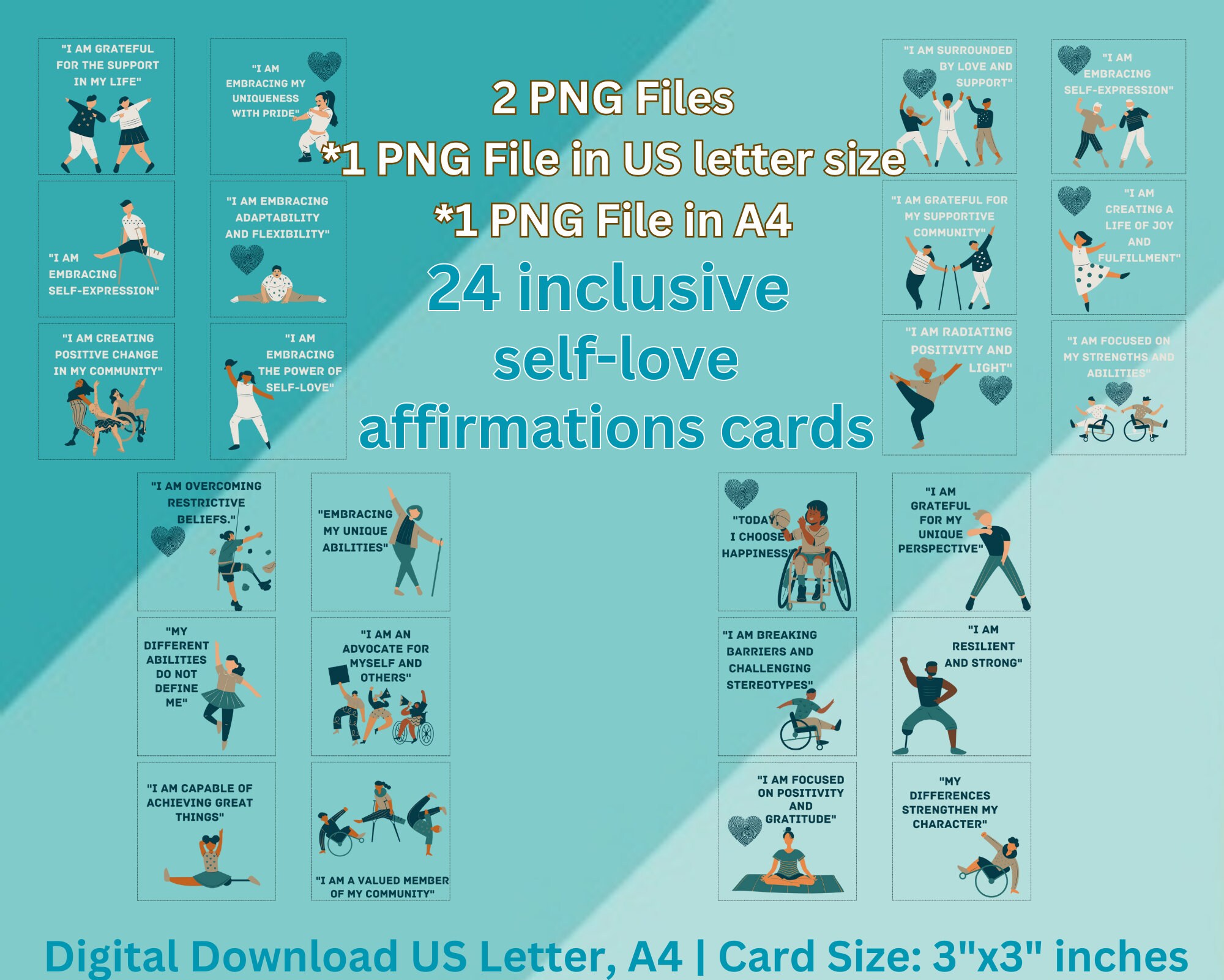 Positive Disability Affirmation Cards, Encouraging Notes of ...