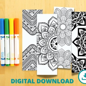 15 Printable Bookmark Template, Mandala Printable Bookmark Set, Mandala ...