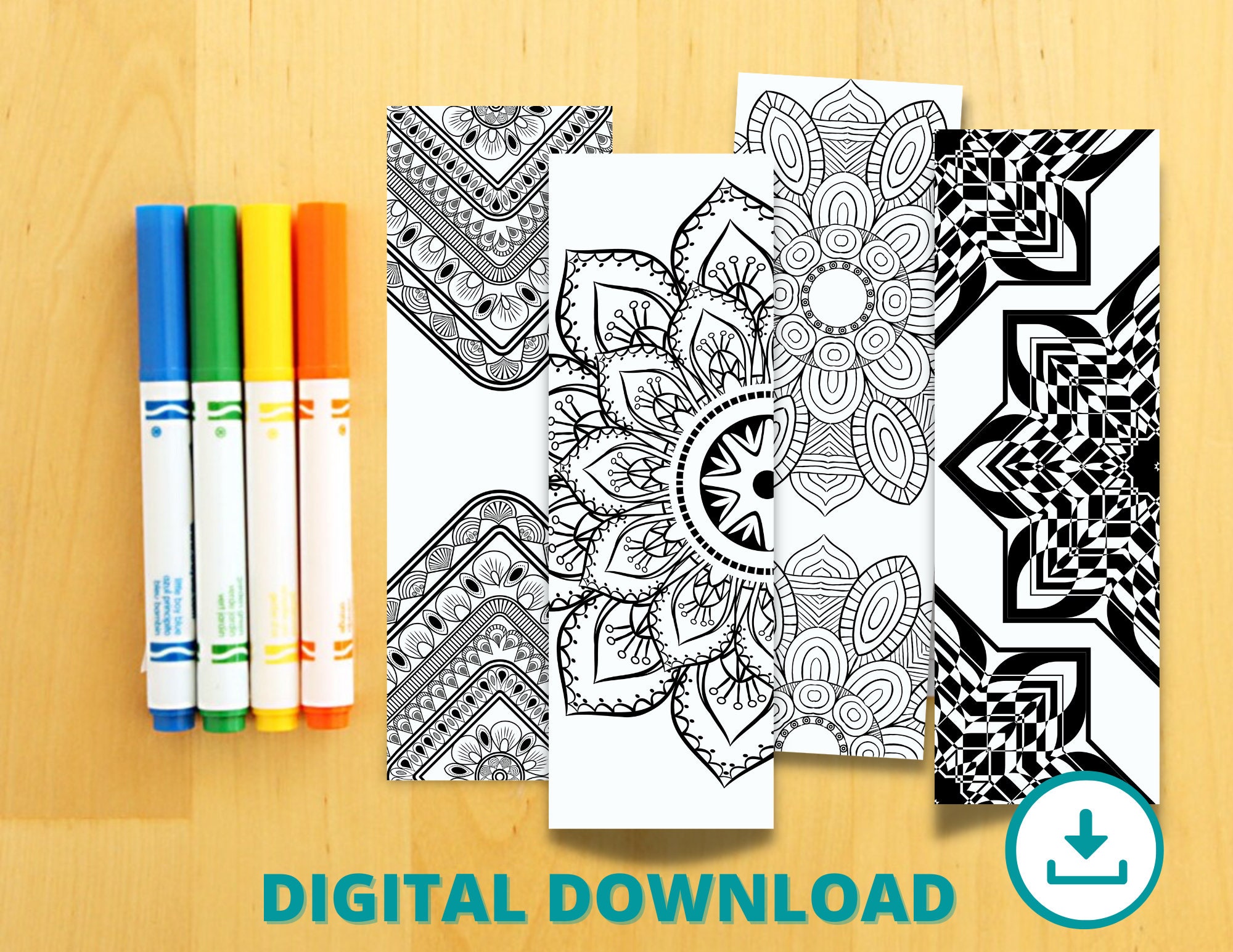 15 Printable Bookmark Template, Mandala Printable Bookmark Set, Mandala ...