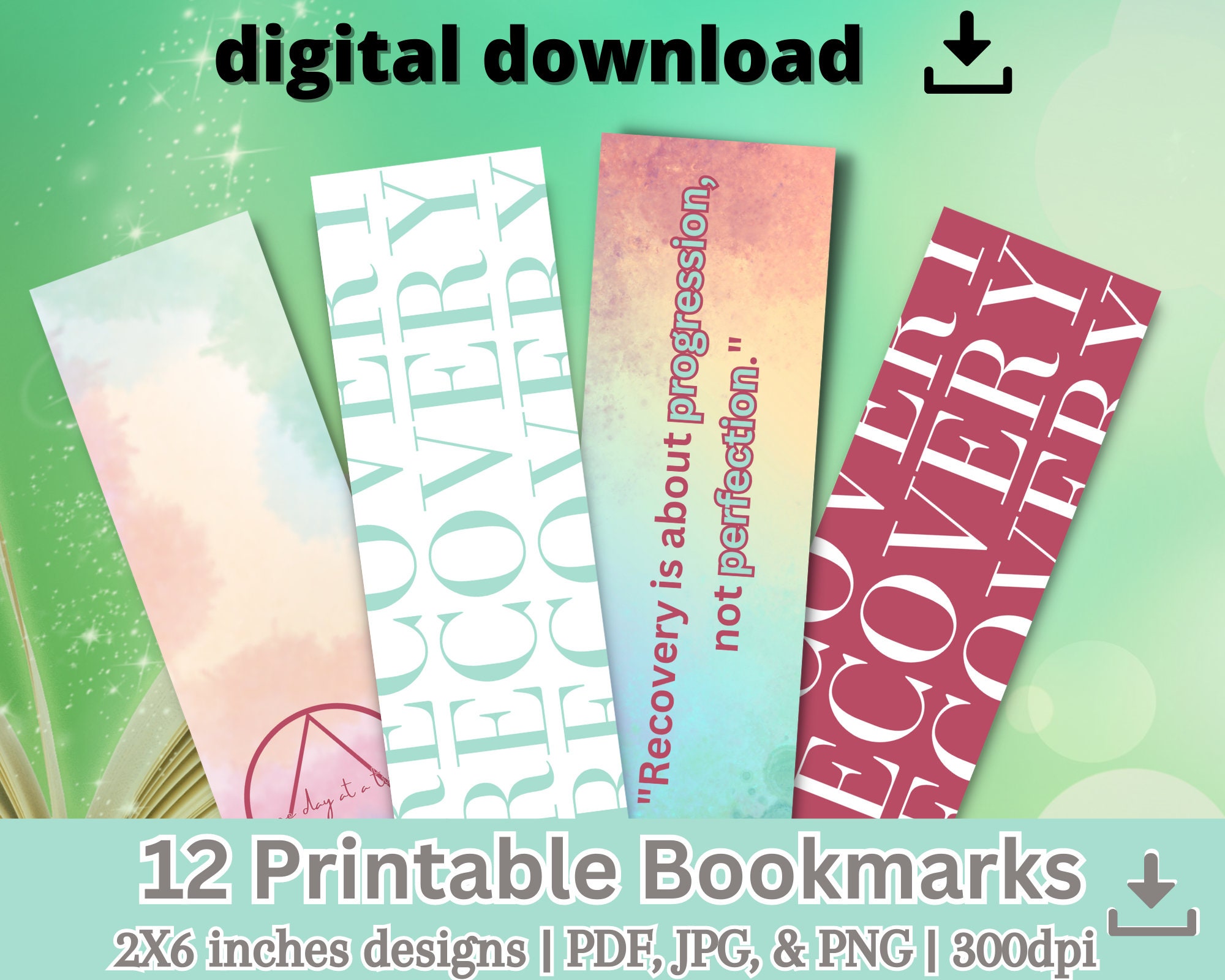 Sobriety Affirmation Bookmarks, Affirmations for Recovery, AA ...