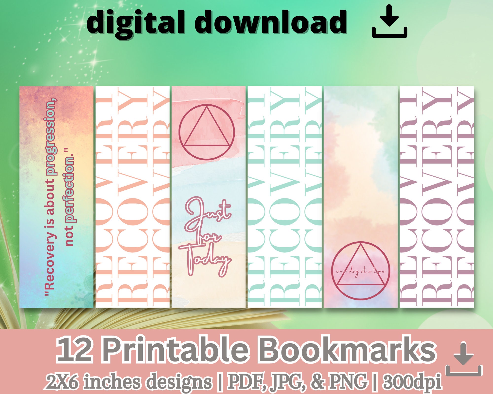 Sobriety Affirmation Bookmarks, Affirmations for Recovery, AA ...