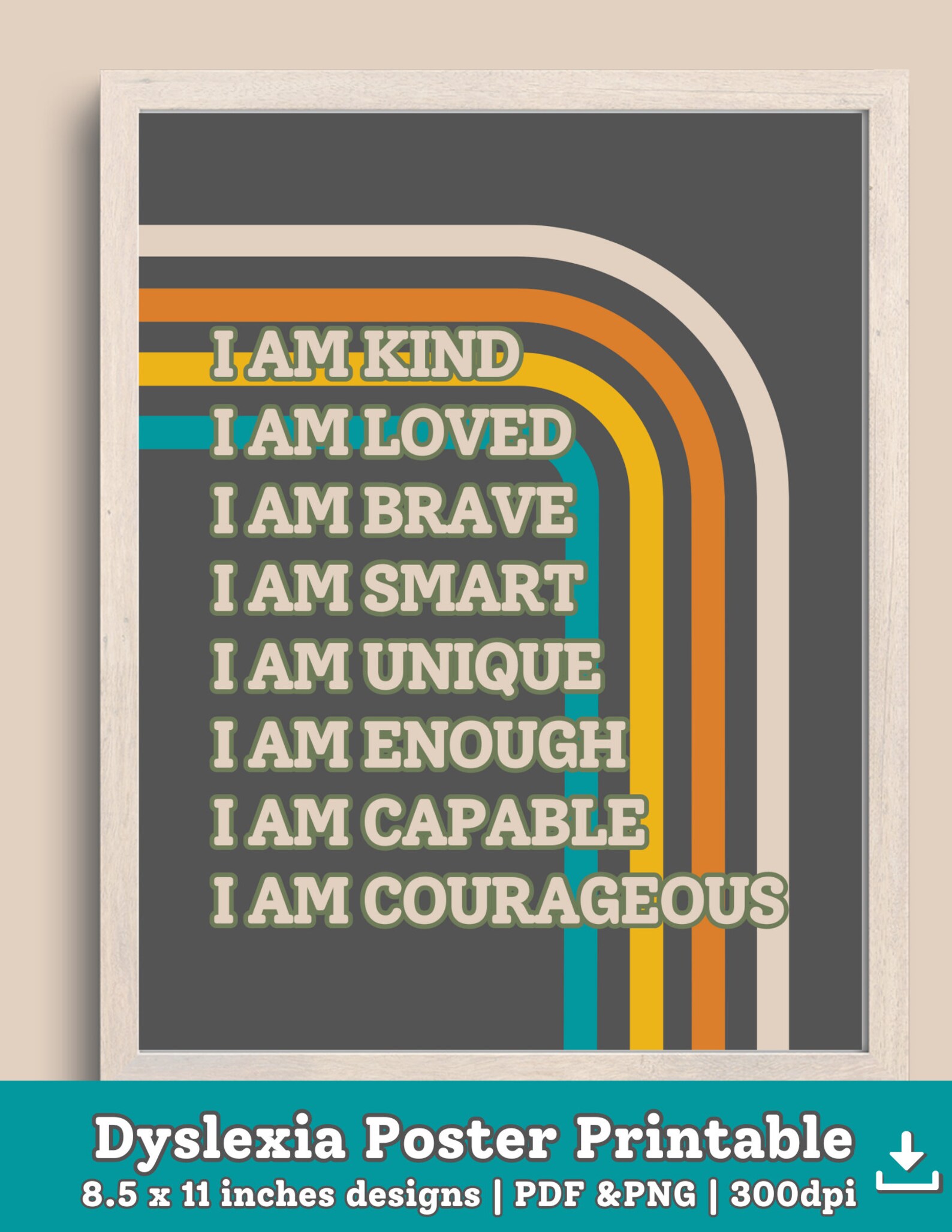 4 Fall Dyslexia Awareness Month Posters: Inspiring Affirmations ...