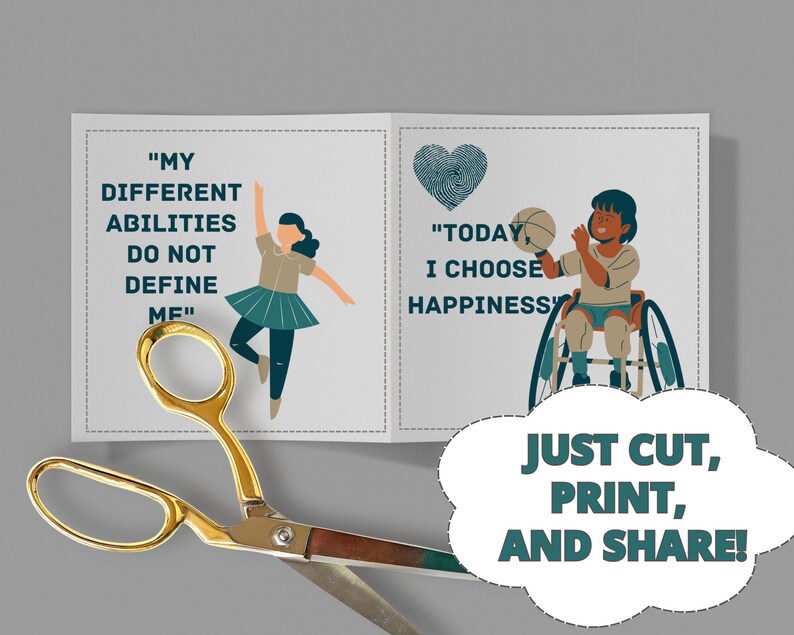 Positive Disability Affirmation Cards, Encouraging Notes of ...