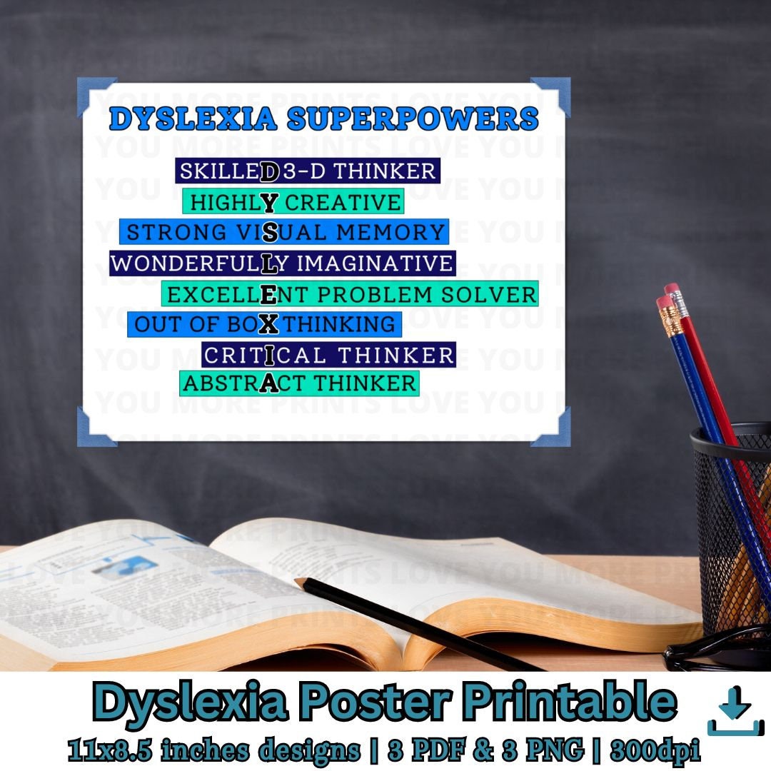 Celebrate Dyslexia Superpowers Printable, Beautiful Dyslexia Poster ...