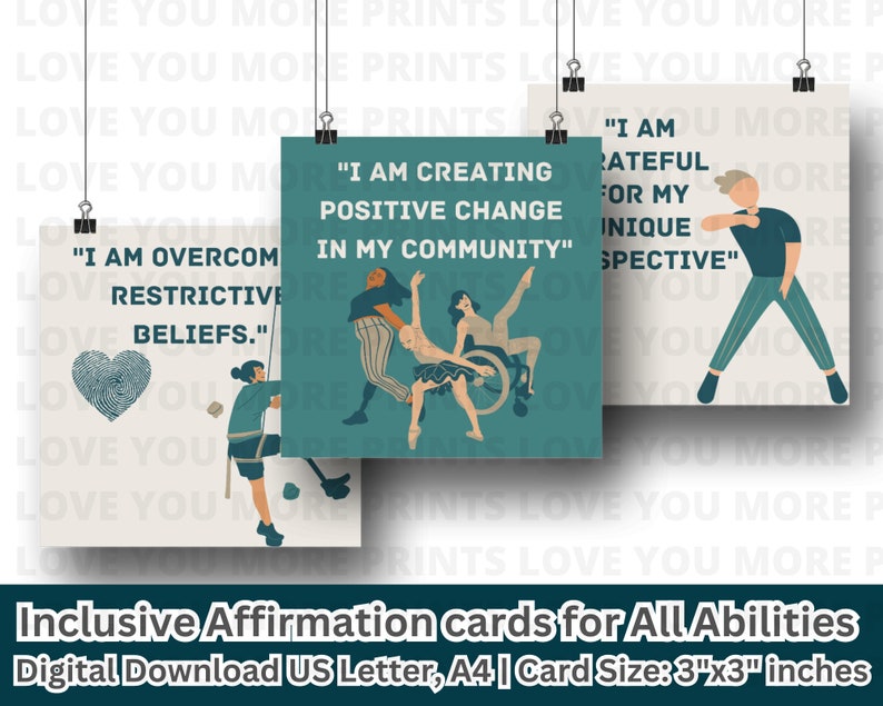 Positive Disability Affirmation Cards, Encouraging Notes of ...